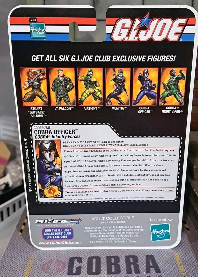 GI JOE ~ 2008 COBRA OFFICER ~ MOC MOSC ONLINE EXCLUSIVE DTC | eBay