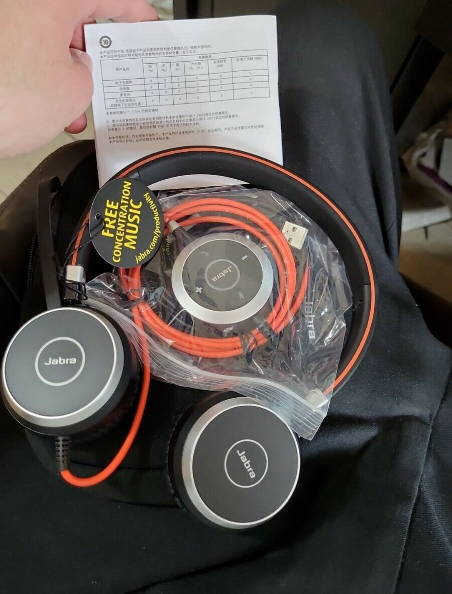 Jabra Evolve 40 MS Stereo Black Headsets W/ ENC010 & Zipper Case | eBay