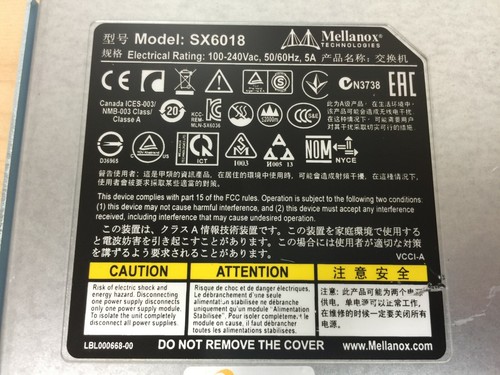 Mellanox SX6018 18-port 56Gb/s InfiniBand/VPI Switch | eBay