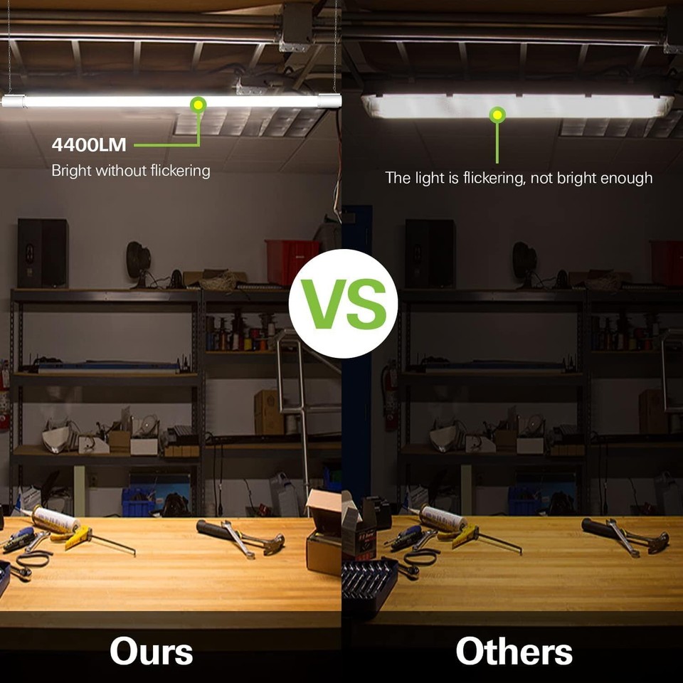 4 Pack 4FT LED Shop Light, Linkable Utility Shop Lights, 42W, 5000K ...