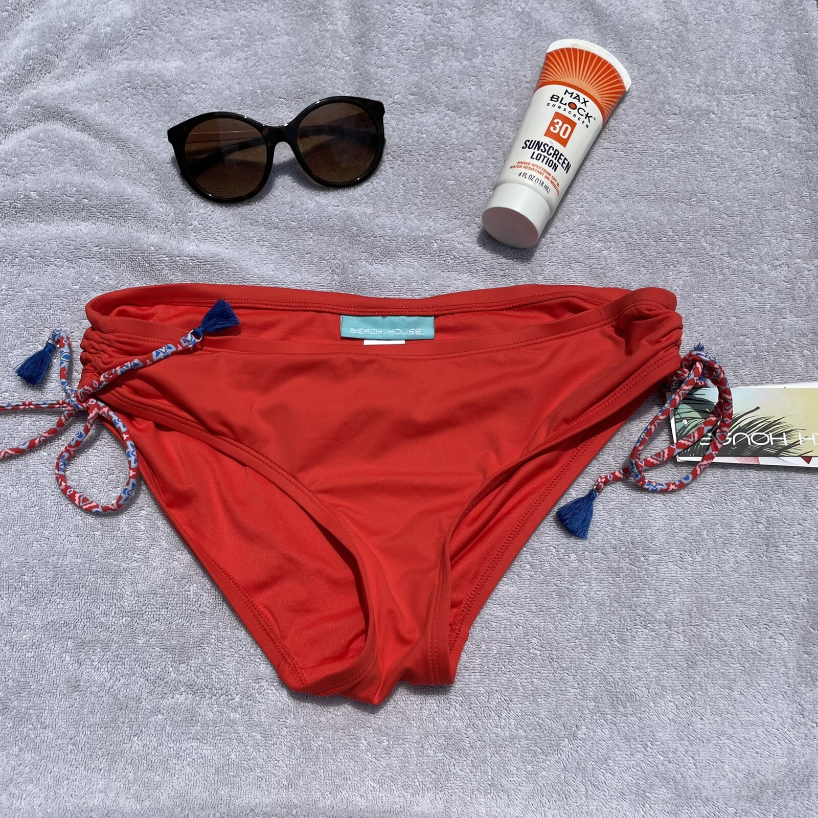 Beach House side tie Rouched bikini bottoms NWT size 10 | eBay