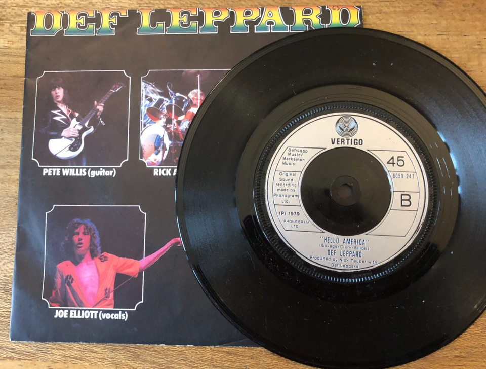 DEF LEPPARD - WASTED & HELLO AMERICA - 7 " VINYL SINGLE RECORD 1979 ...