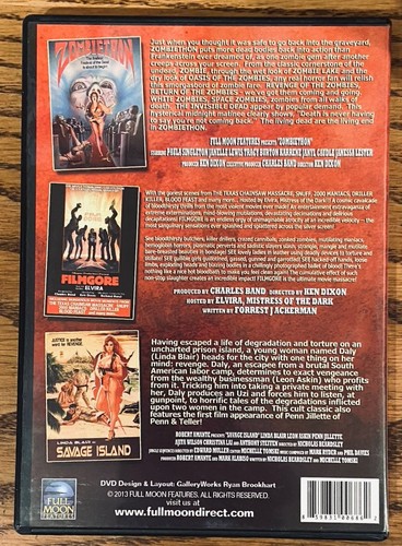 Full Moons Grindhouse Collection (DVD 3-Discs) Zombiethon, Film Gore ...