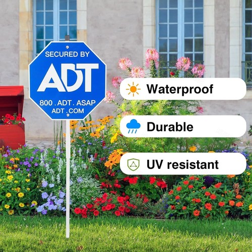 Security Signs & 8 Pcs ADT Window Stickers 28" ADT Yard Sign with ...