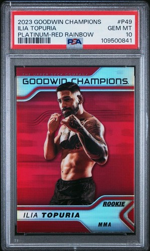 Ilia Topuria Rookie Red Rainbow PSA 10 Platinum 2023 Goodwin Champions ...