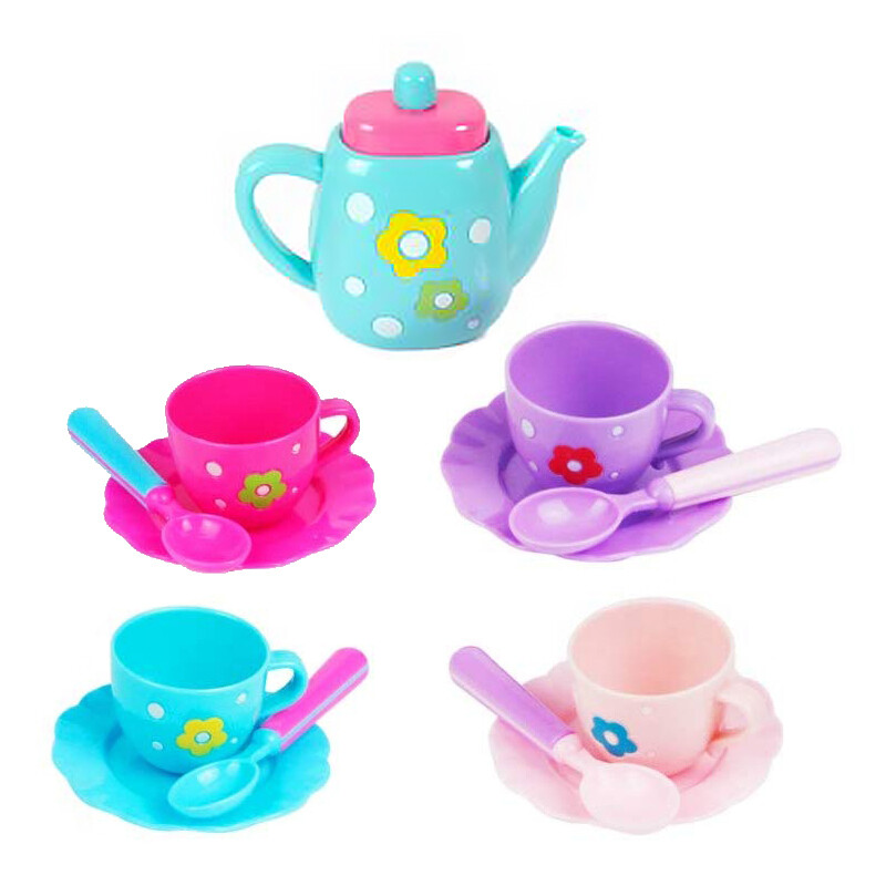2 SETS Pretend Kitchens Cups Teapot Food Kitchen Children Saucers Play ...