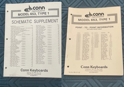 ORIGINAL CONN model 653 Schematic Supplement and P2P Information** FREE ...