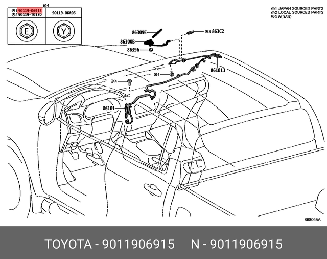 Genuine OE screw w/washer 9011906915 for TOYOTA 90119-06915 online ...