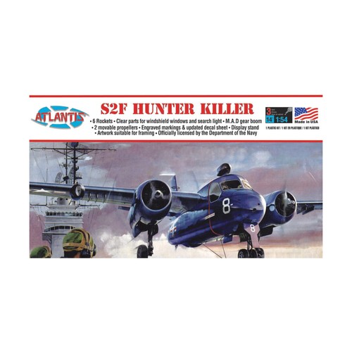 Atlantis M Model Kit Grumman US Navy S2F Tracker Hunter Killer (1/54 SW ...
