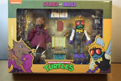 NECA TMNT Cartoon Series SPLINTER vs BAXTER Action Figure Set | eBay