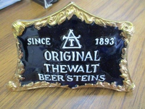 VTG THEWALT BEER STEINS ADVERTISING SIGN 1950's STONEWARE GERMANY BAR ...