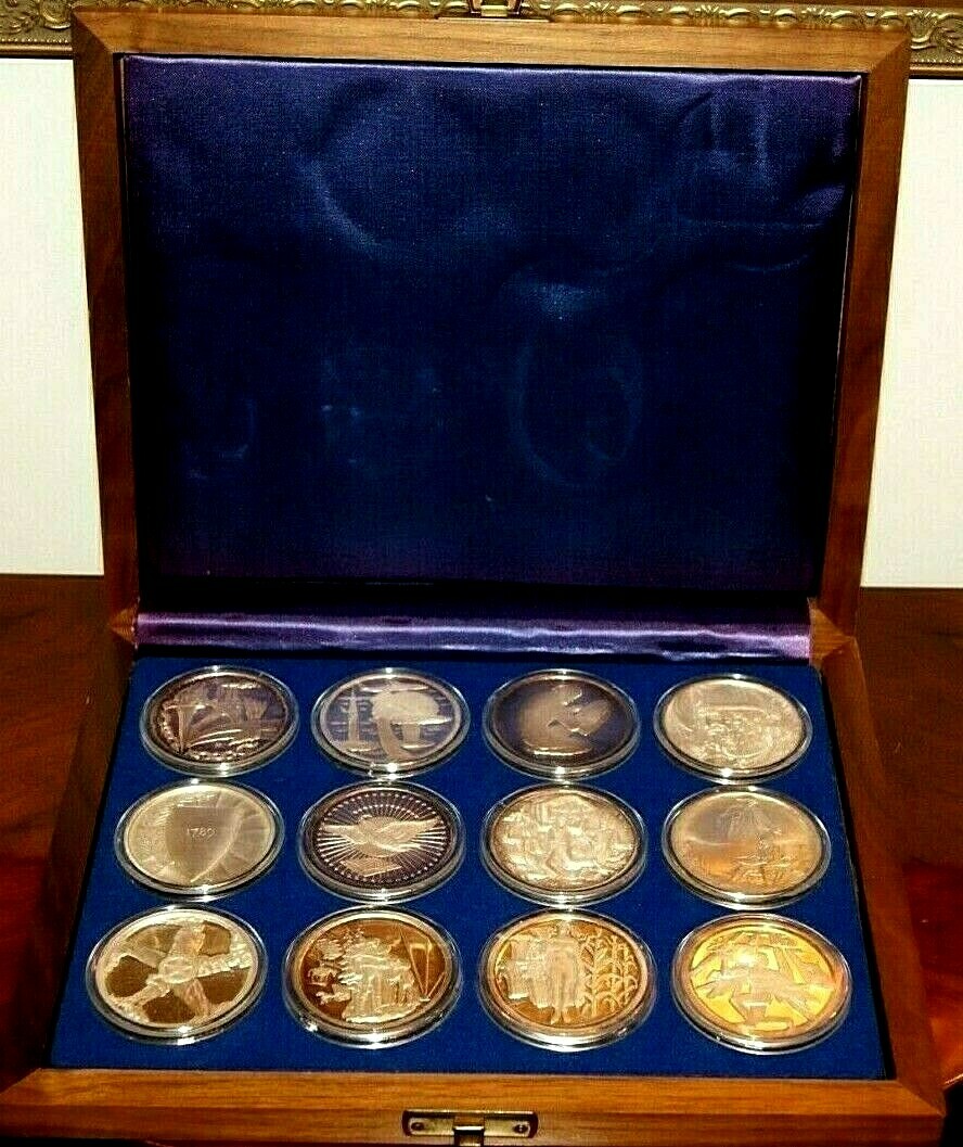 Hamilton Mint Spirit of America Complete Set of 12 .999 Fine Silver ...