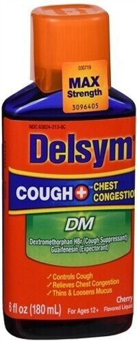 SM Delsym Children's DM Cough + Chest Congestion Relief Liquid, Cherry ...