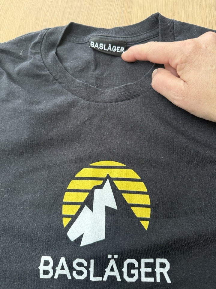 Baslager Mens Black Cotton Logo T-shirt M | eBay UK