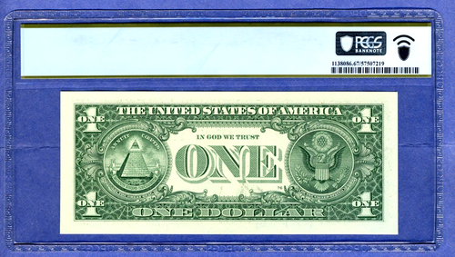 FANCY TRUE BINARY REPEATER # 11101110 serial number $1 PCGS 67 PPQ ...