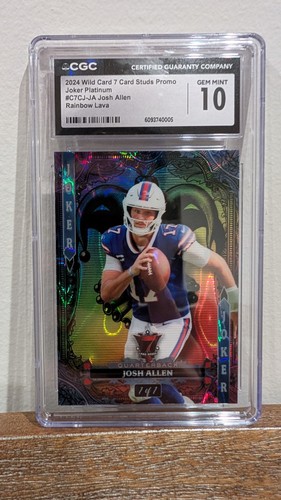 Josh Allen 1/1 - 2024 Wild Card Joker "7 Card Stud" Rainbow Lava - CGC ...