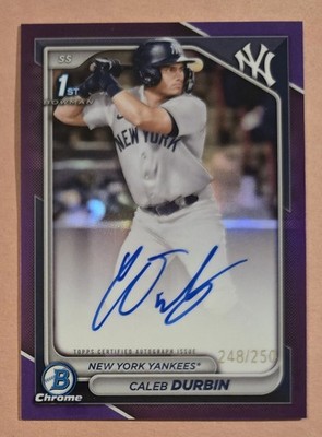 Caleb Durbin 2024 Bowman Chrome Purple Refractor 248/250 Auto Autograph ...