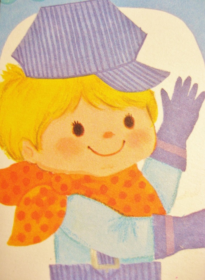 Vintage Easter Greeting Card Die Cut Boy Engineer & Bunny Fireman in ...