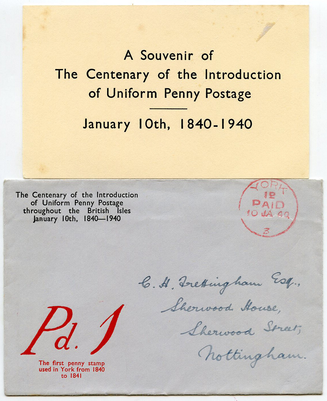 1840 UNIFORM PENNY POST UPP CENTENARY YORK PAID POSTMARK GB 1940 | eBay