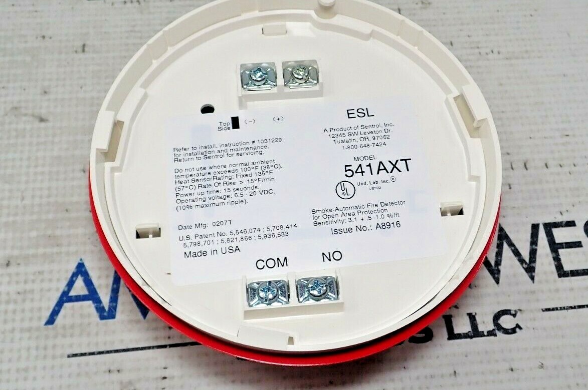 ADT SCN 541AXT FOUR WIRE SMOKE DETECTOR BUILT IN HEAT SENSOR &6/12VDC ...