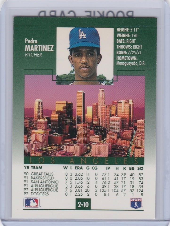 PEDRO MARTINEZ ROOKIE CARD Score RARE P&G Baseball RC Dodgers RED SOX ...