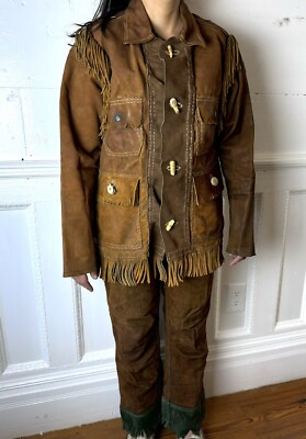 VTG Authentic Handmade Mountain Man Leather Buckskin Fringe Jacket ...