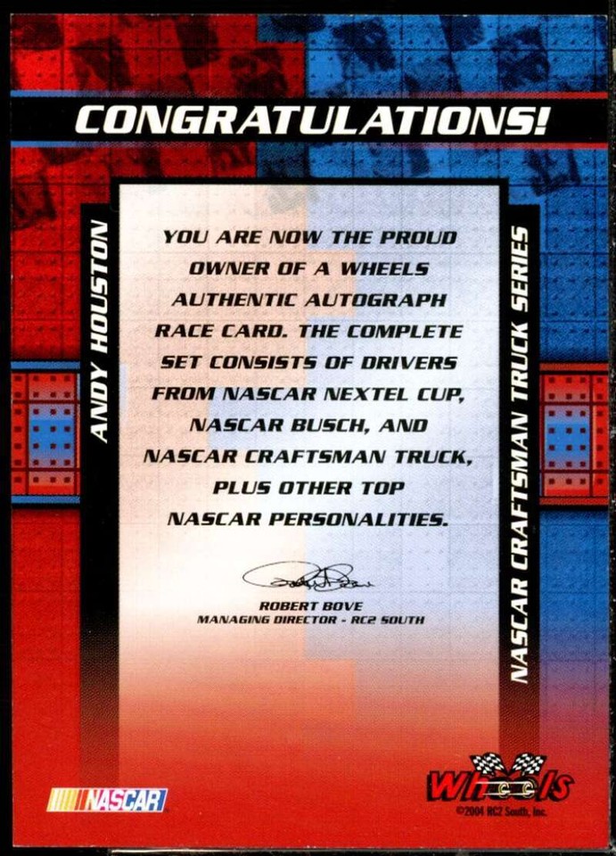 Andy Houston HG Card 2004 Wheels Autographs #30 | eBay