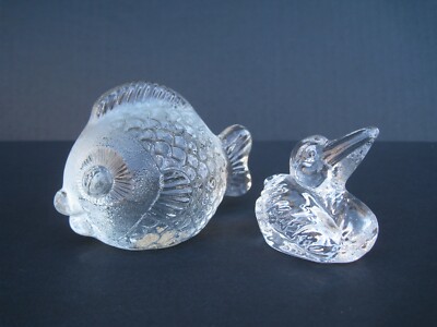 Goebel Glass Fish and Peliocan Paperweight Figurines | eBay
