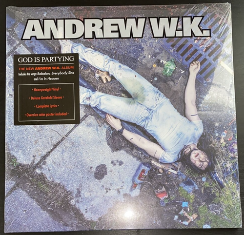 ANDREW WK GOD IS PARTYING WHITE VINYL LP DELUXE LIMITED EDITION NEW ...