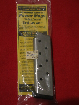 Chip McCormick Power Mag 1911 Magazine 8 Round .45 ACP Mag Stainless ...