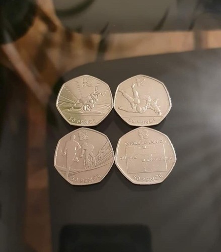 Olympic 50p Top 4 Coins, Football, Triathlon, Judo and Wrestling. Some ...