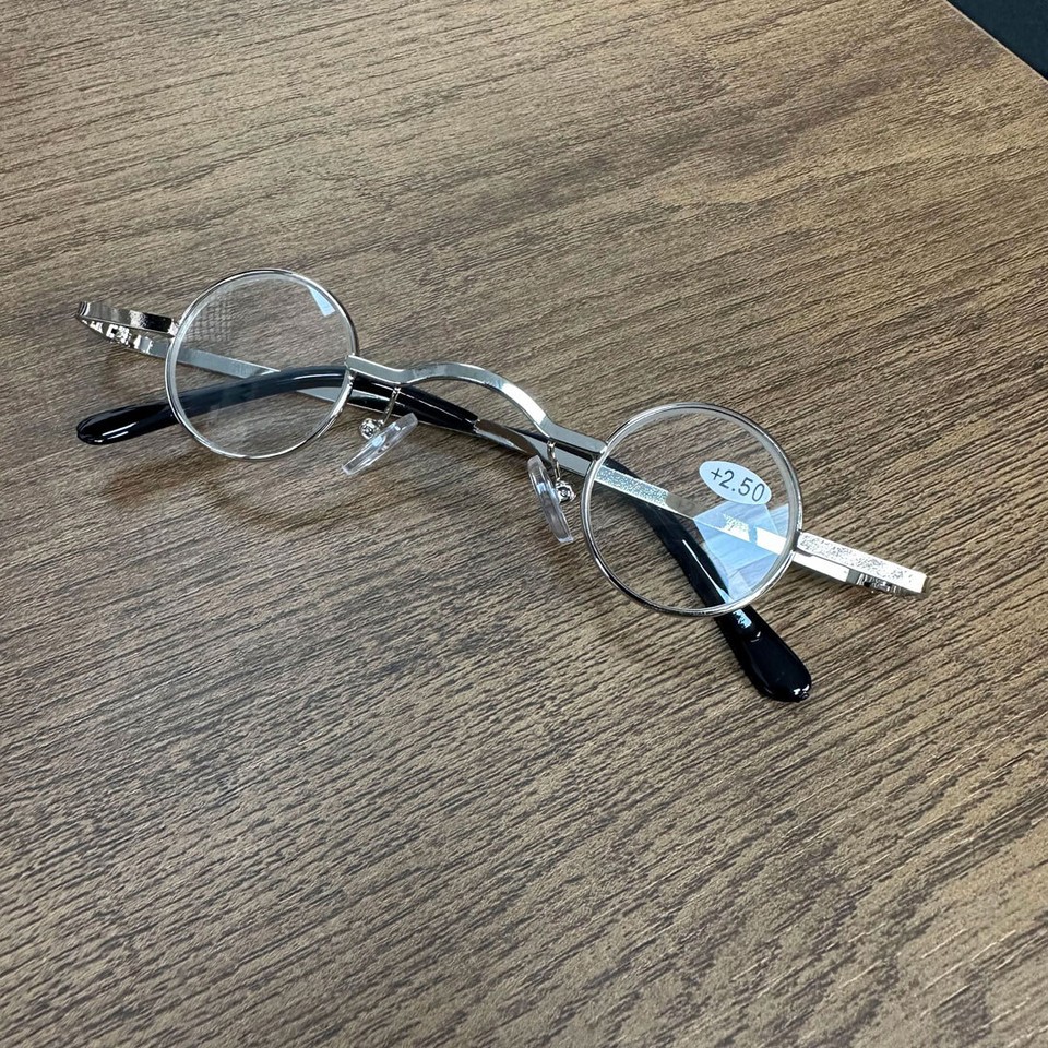 30mm Small Round Reading Glasses 1.0 1.5 2.0 2.5 3.0 3.5 Metal Readers ...