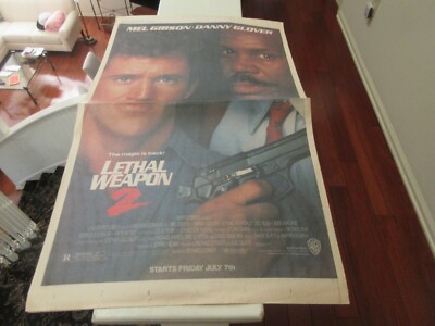 Lethal Weapon 2 , Newspaper Poster , USA Today 6/30/89 . 14"X23 ...