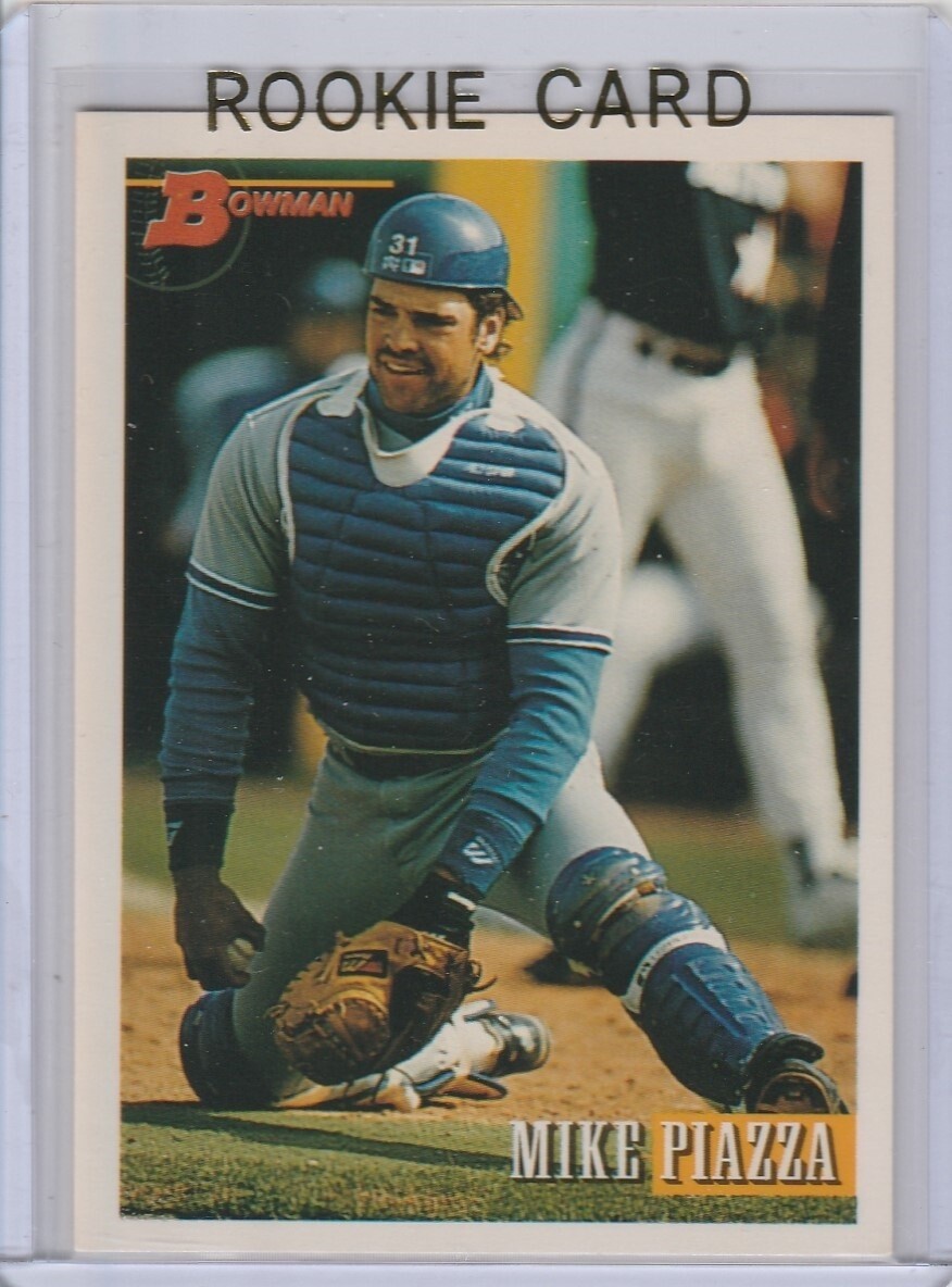MIKE PIAZZA ROOKIE CARD Bowman RC Los Angeles Dodgers Baseball NEW YORK ...