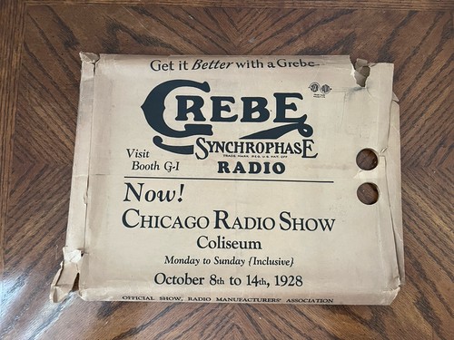 1928 Grebe Synchrophase Chicago Radio Show Ephemera | eBay
