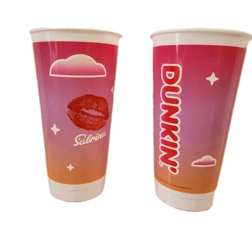 2 Sabrina Carpenter Dunkin Donuts Exclusive Limited Edition Cup "No Lid ...
