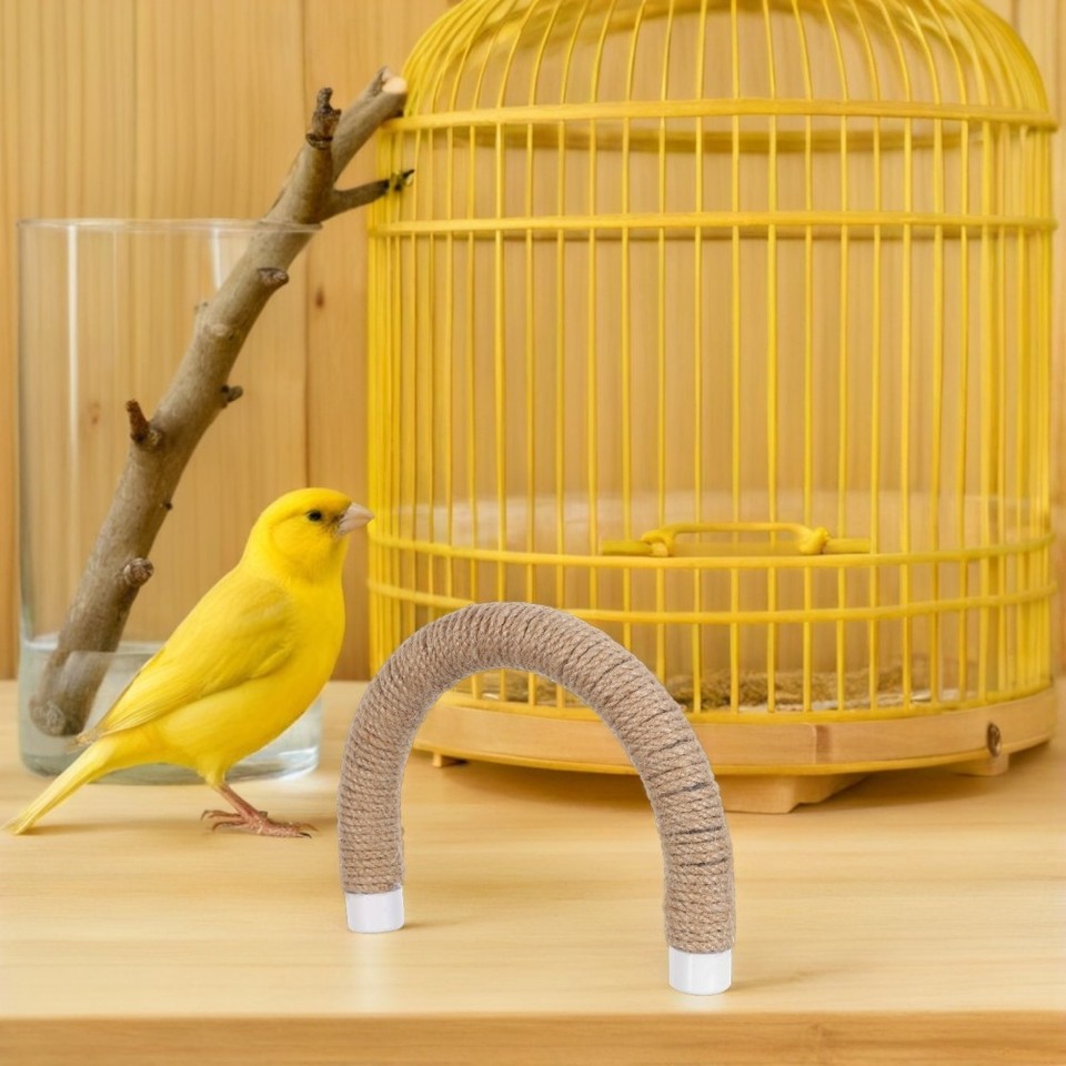Parrot Claw Grinding Toy Natural Wood Bird Stand Training Rope Perch ...