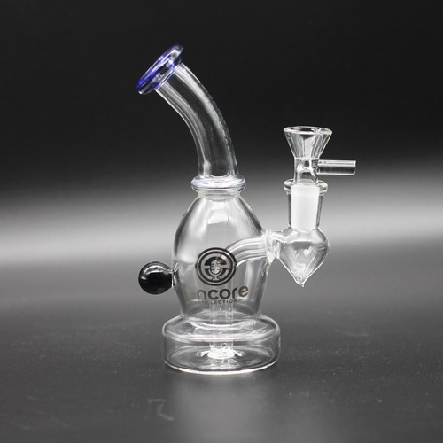 6" Small Peanut Drip Fixed Stem Pyrex Clear Glass Tobacco Hookah Bong ...