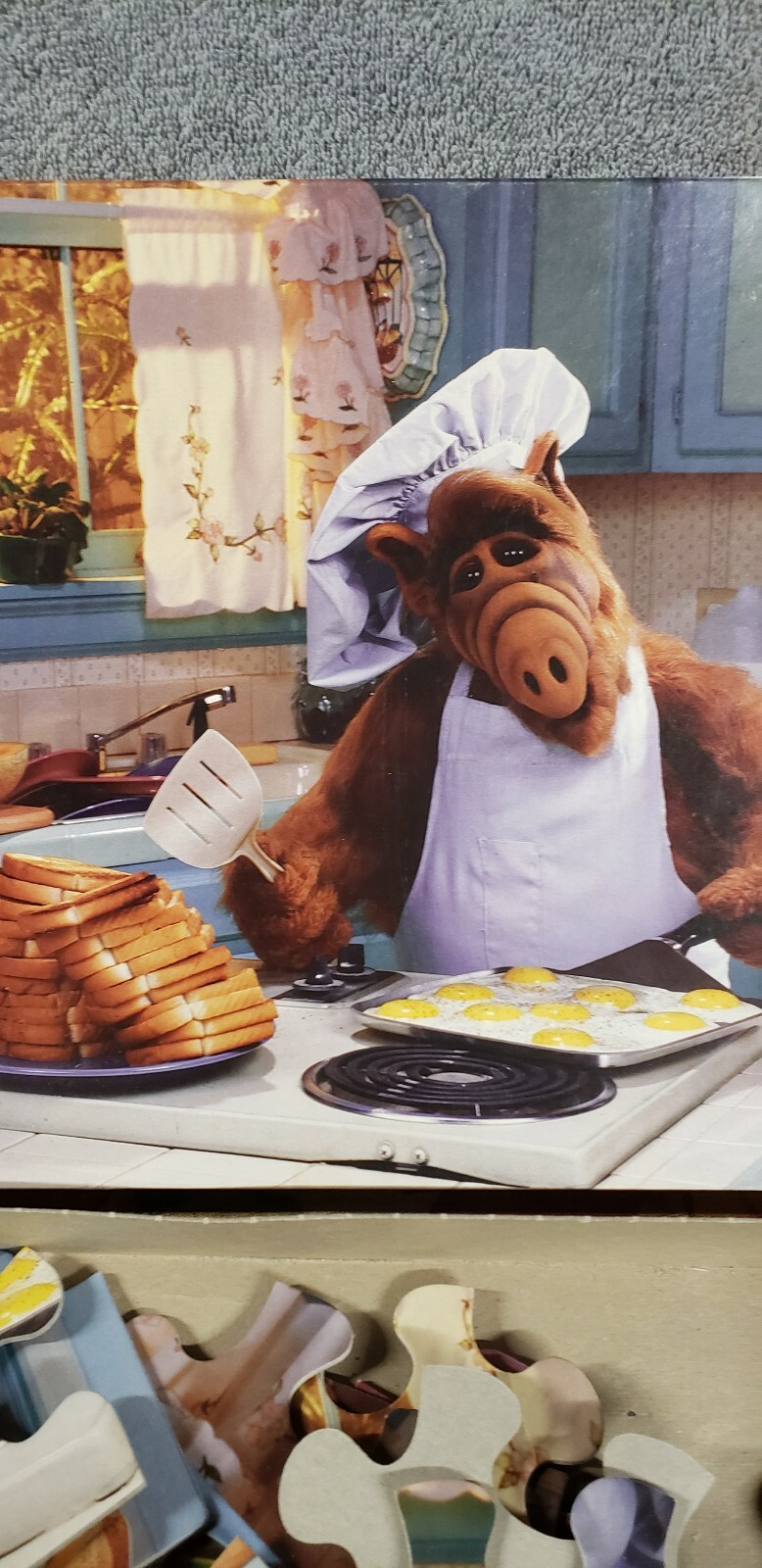 1987 "ALF Cooking" Floor Puzzle 35 pcs, 22"x17", Milton Bradley 4858-2 ...