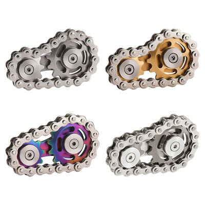 Bike Chain Gear Fidget Spinner Gyro Stainless Sprocket Decompress Toy ...