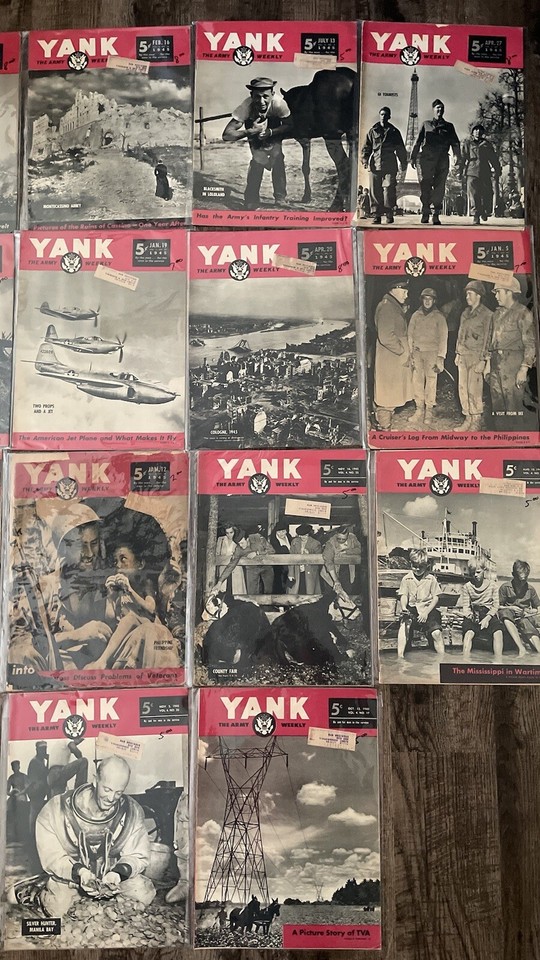 WWII/WW2 Yank Magazines 1945 (18) Monte Cassino Cologne Ike Paris ...