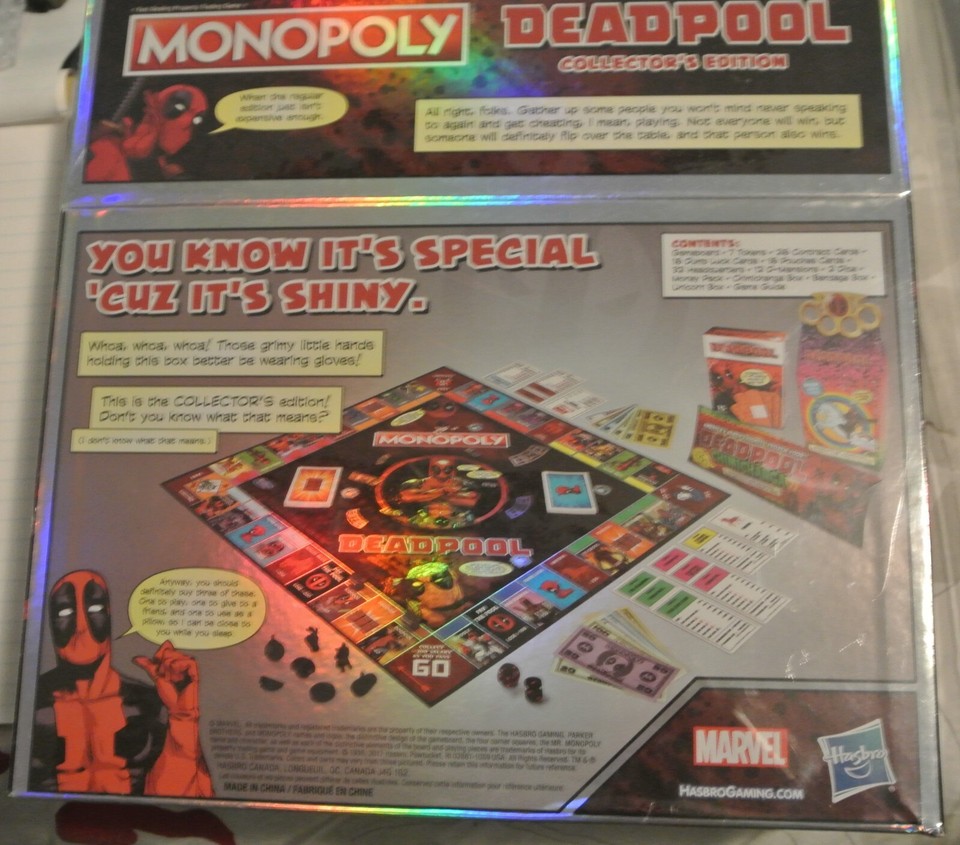 Monopoly Deadpool Collector's Edition Family Board Game Hasbro SEALED ...
