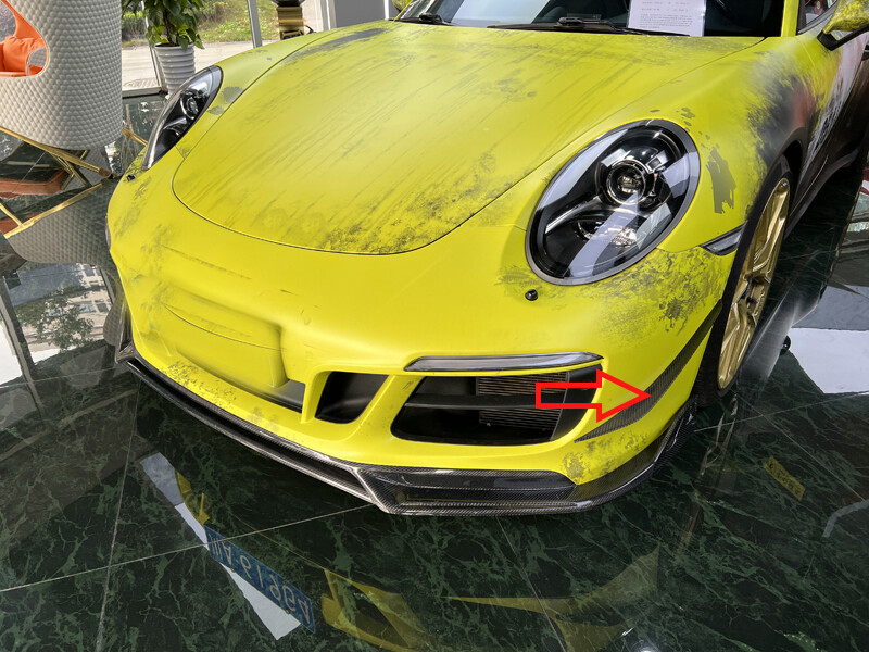 Real Carbon Fiber Front Bumper Wind Knife Fin For 2014-2022 Porsche 911 ...