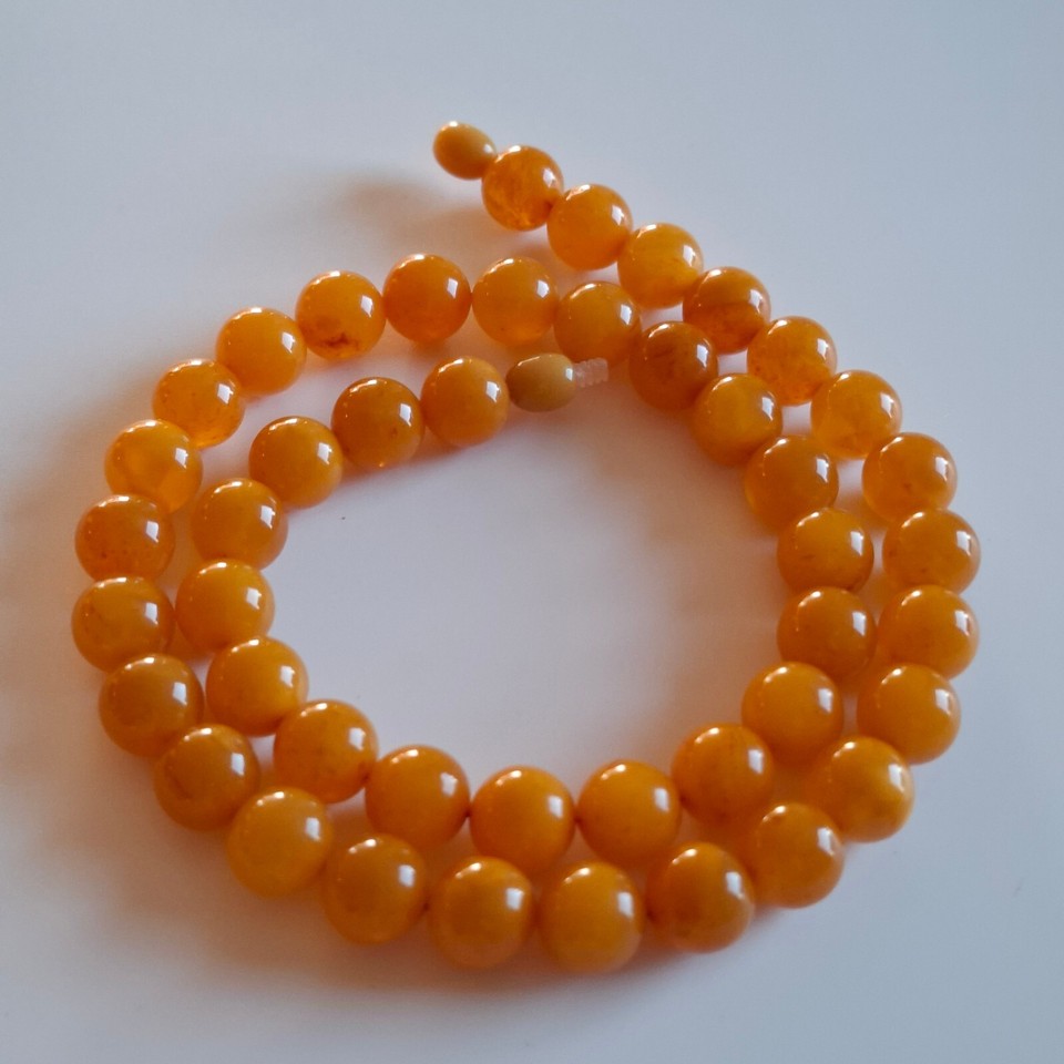 Baltic Genuine Amber Ambre Bernstein Stone 11 mm Beads Necklace | eBay