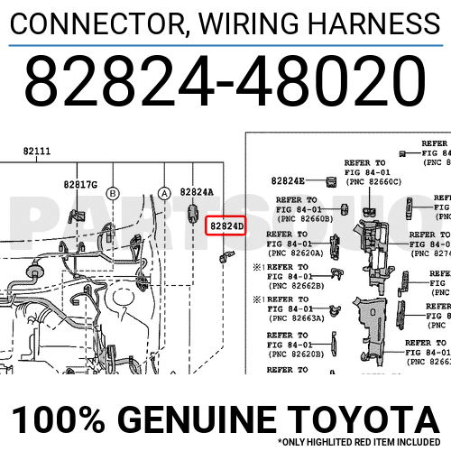8282448020 Genuine Toyota CONNECTOR, WIRING HARNESS 82824-48020 | eBay