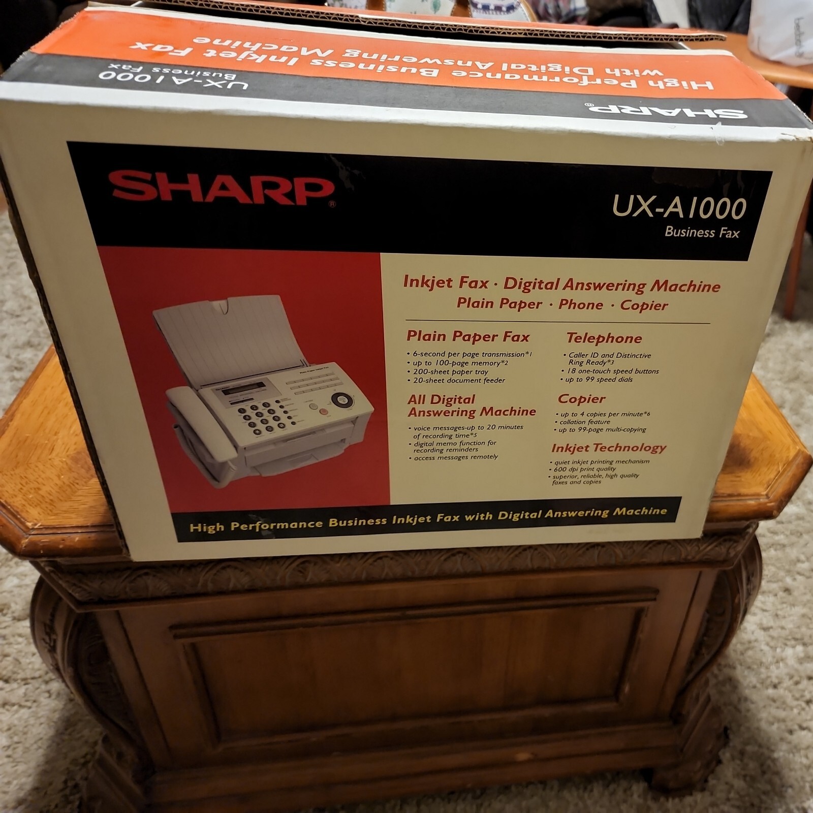 Sharp UX-A1000 Plain Paper Inkjet Business Fax Machine - Open Box for ...