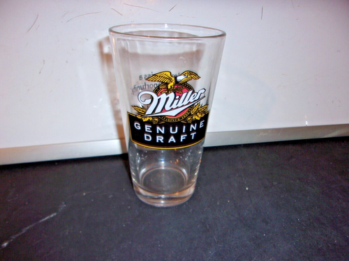 Miller Genuine Draft MGD Logo Pint Beer Glass Since 1855 Bar Man Cave ...