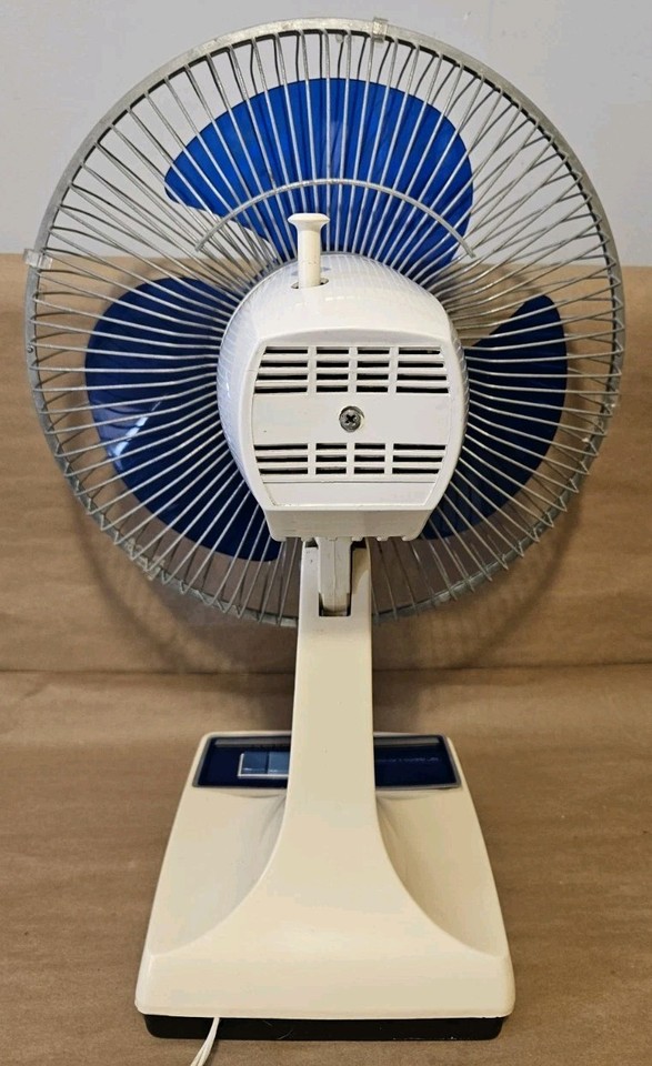 Vintage Galaxy 12" 3 Speed Oscillating Fan Type 12-1 Blue Blade Style K ...