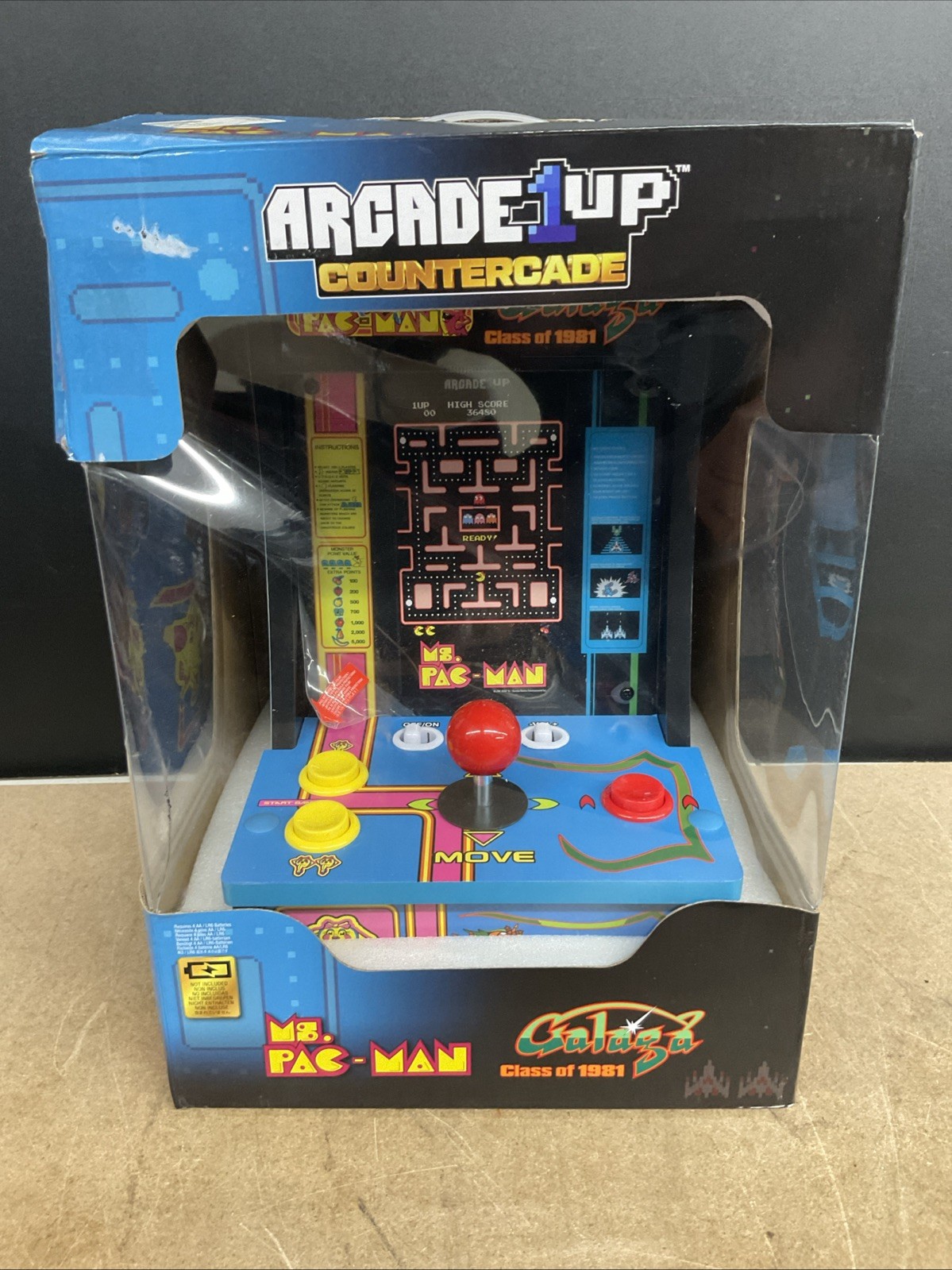 Class of '81 Ms. PAC-Man/Galaga Countercade – 3 Classic Games, Retro ...
