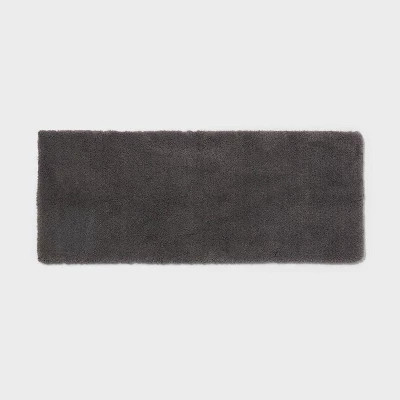 Threshold Tufted 60x24" Bath Rug Runner High Pile Heavyweight, Dark ...